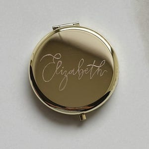 Custom Hand Engraved Mirror, Personalized Gold Compact, Bridesmaid Box ...