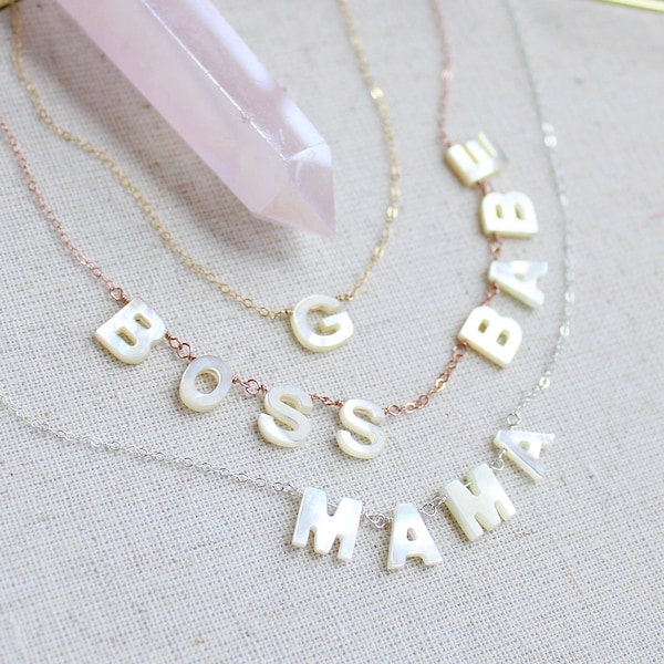 Dangle Letter Necklace - Etsy