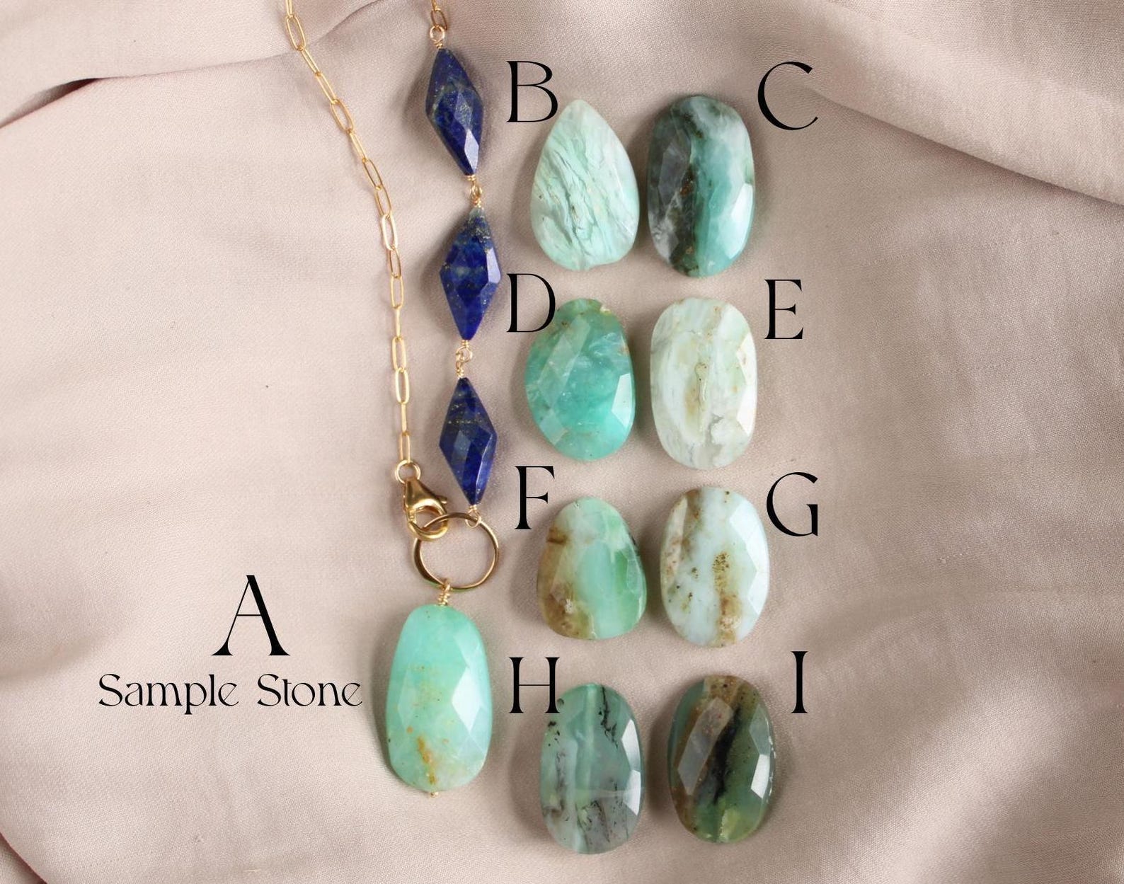 Peruvian Opal Necklace, Handmade Gemstone Statement Necklaces for Women ...