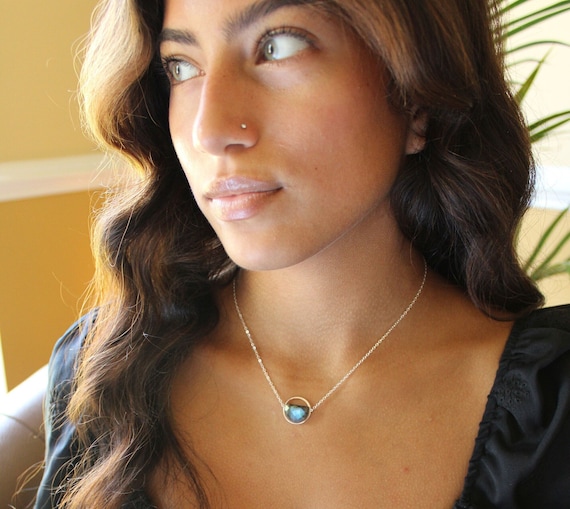 Labradorite jewelry labradorite pendant necklace semi precious gemstone layering necklaces for women christmas gift for her waterproof Etsy