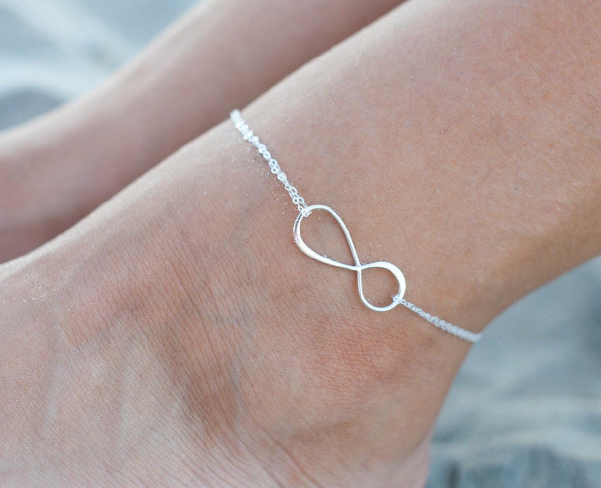 Infinity Anklet adjustable anklet Silver Infinity Ankle | Etsy