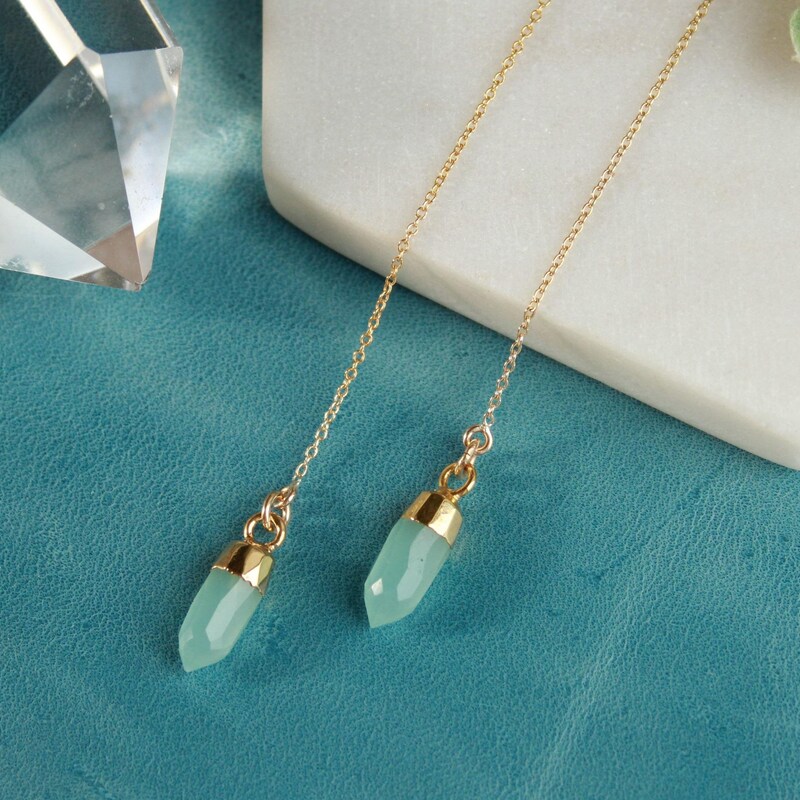 Threader Dangle Earrings - Etsy