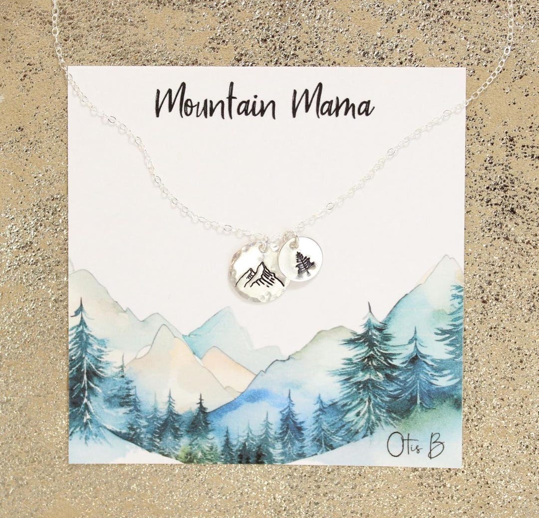 Pine Tree Charm Necklace, Hand Stamped Pendant, Nature Lover Jewelry ...