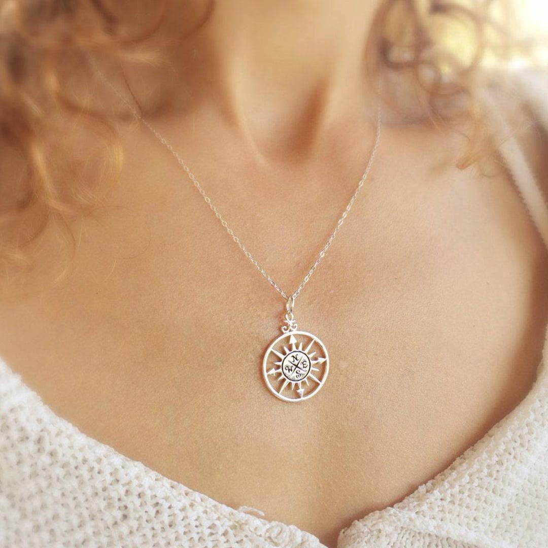 Compass Pendant, Daughter Gift, Compass Necklace, Long Distance ...
