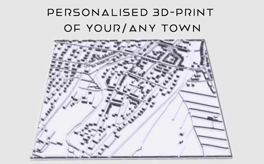 Personalized 3D Map Any Map You Like 3D Printed Map 3D City Original ...
