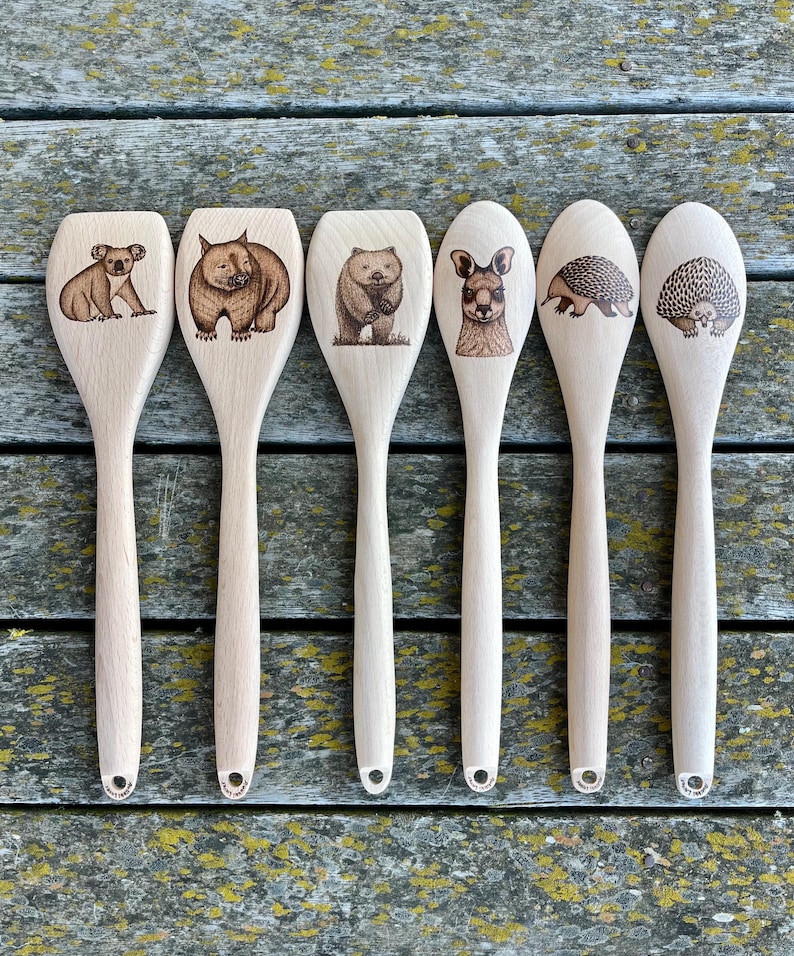 Handburned Native Australian Animal Spoons - Etsy Australia