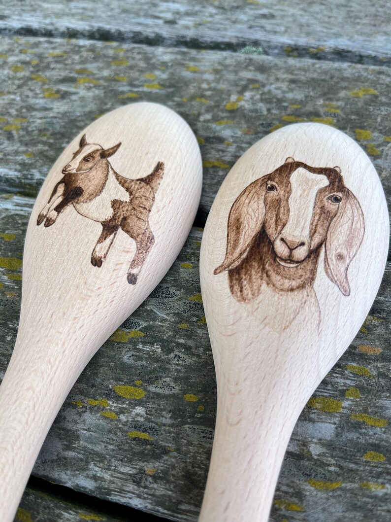 Handburned Farm Animal Spoons - Etsy