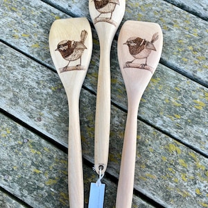 Handburned Australian Native Bird Spoons, Magpie, Galah, Kookaburra ...