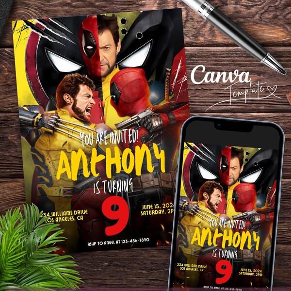 Wolverine and Deadpool Birthday Party - Etsy