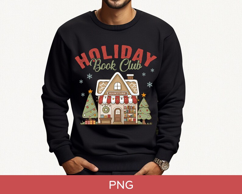 Holiday Book Club PNG, Christmas Winter Png, Bookish Png, Retro ...