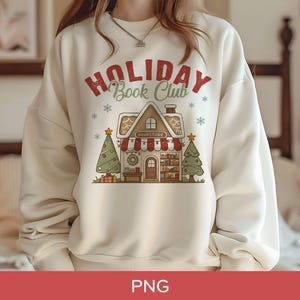 Holiday Book Club PNG, Christmas Winter Png, Bookish Png, Retro ...