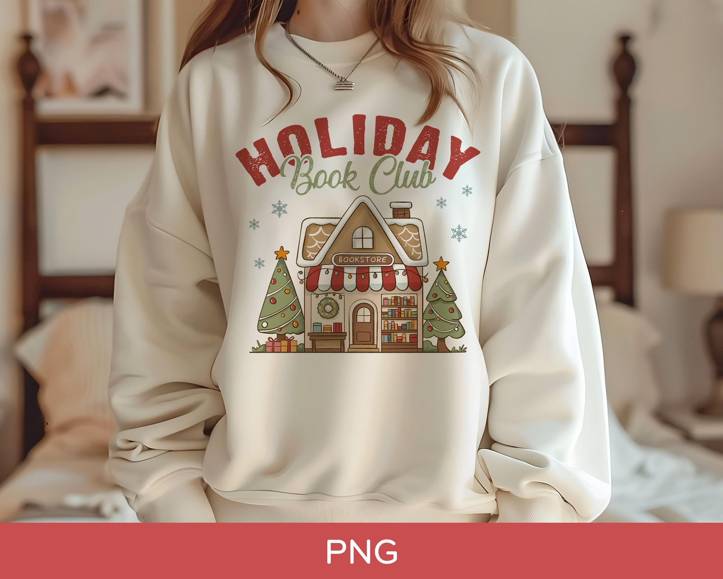 Holiday Book Club PNG, Christmas Winter Png, Bookish Png, Retro ...