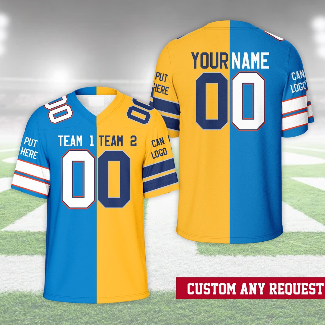 Personalized Two Football Team Jersey for Kids Adult Football Fans ...