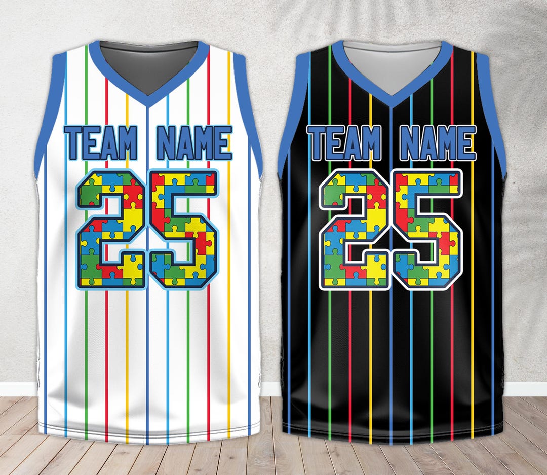Personalized Autism Awareness Month Basketball Jersey, Custom Name ...