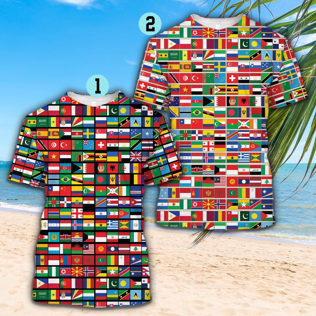 World Flags All Over Print Shirt for Men Women, International Country ...