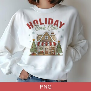 Holiday Book Club PNG, Christmas Winter Png, Bookish Png, Retro ...