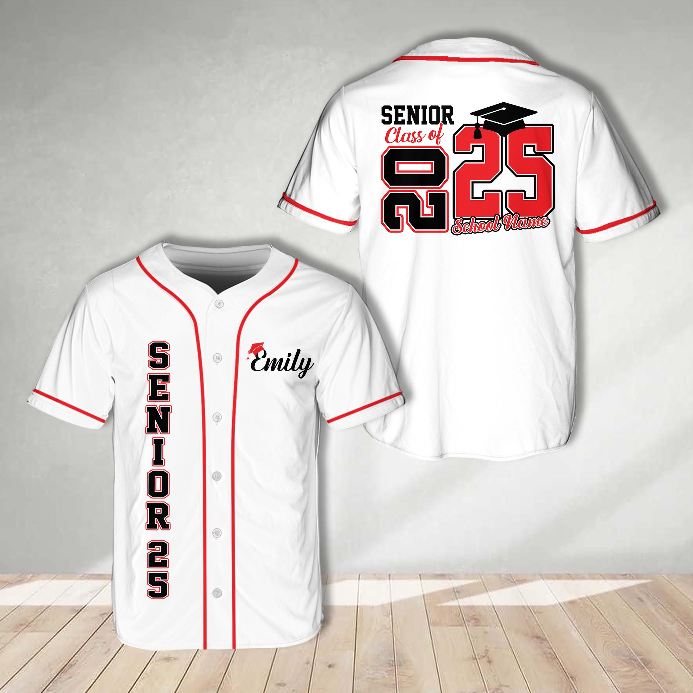 Personalized School Name Senior 2025 Baseball Jersey, Custom Color ...
