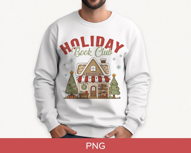 Holiday Book Club PNG, Christmas Winter Png, Bookish Png, Retro ...
