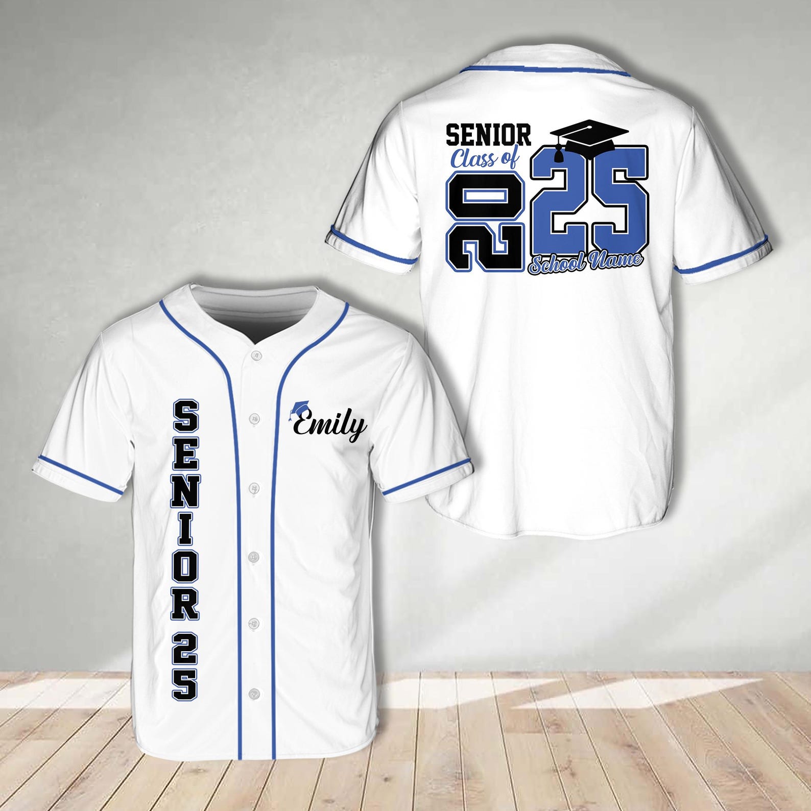 Personalized School Name Senior 2025 Baseball Jersey, Custom Color ...