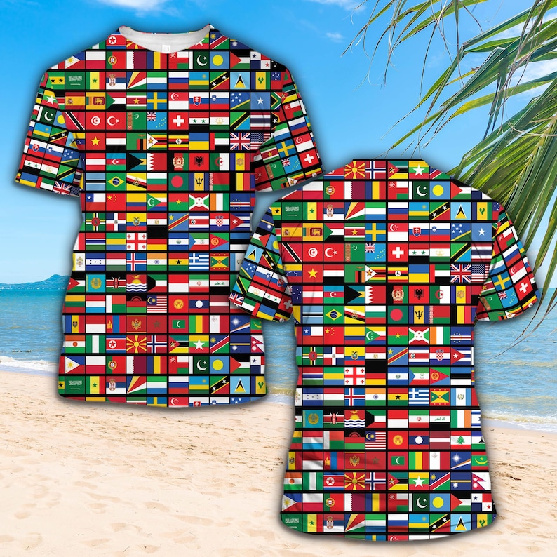World Flags All Over Print Shirt for Men Women, International Country ...