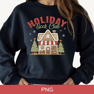 Holiday Book Club PNG, Christmas Winter Png, Bookish Png, Retro ...