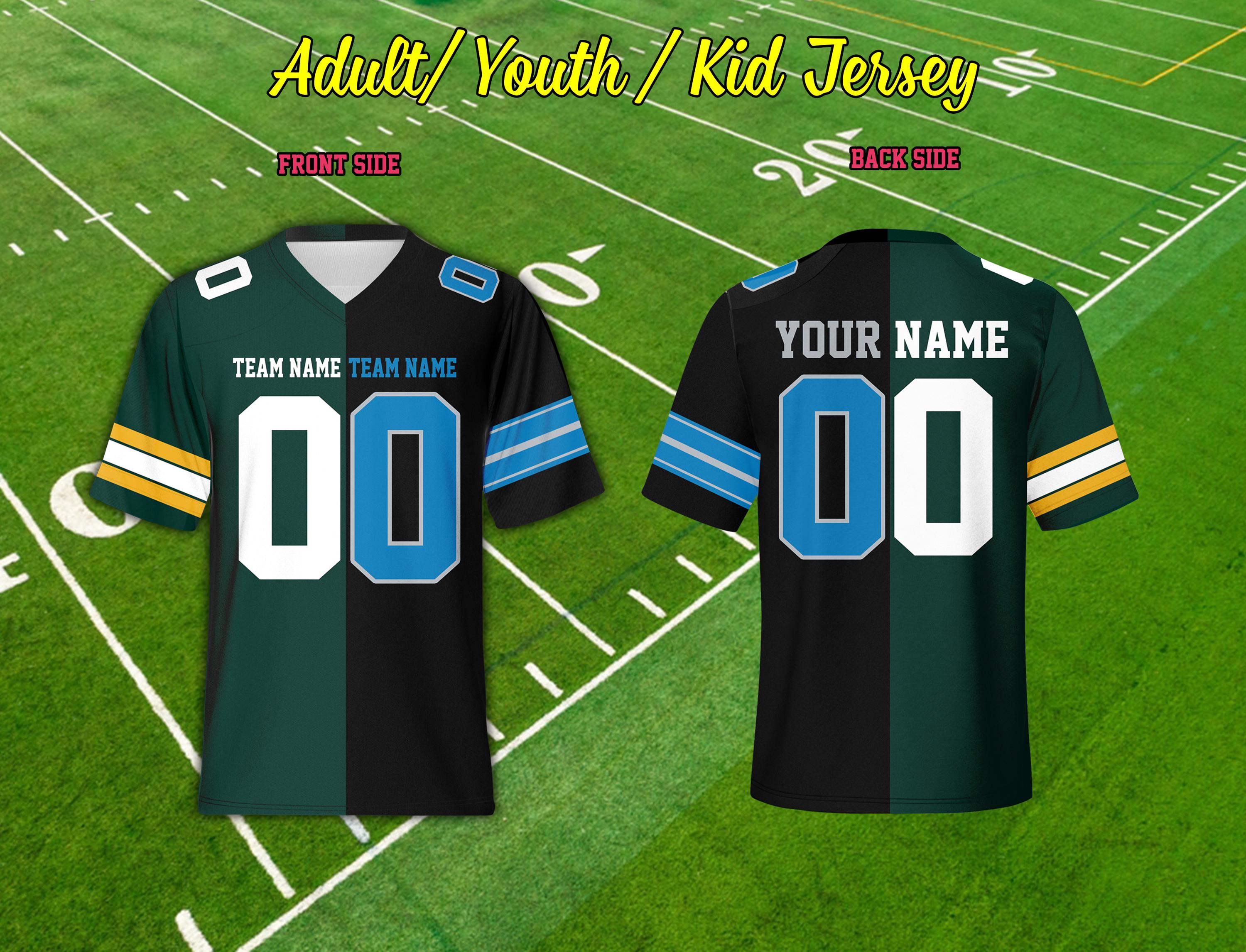 Personalized Two Football Team Jersey for Kids Adult Football Fans ...