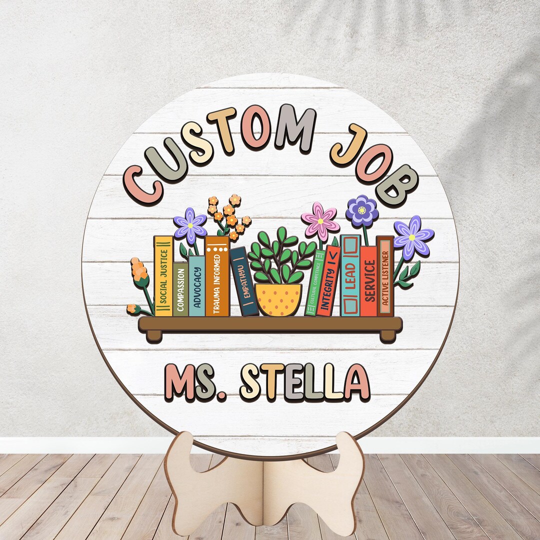 Personalized Name School Counselor Door Hanger, Custom Mental Health ...