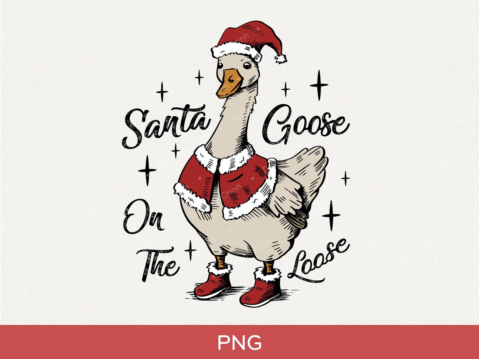 Santa Goose on the Loose Png, Christmas Goose Png, Funny Goosepng ...