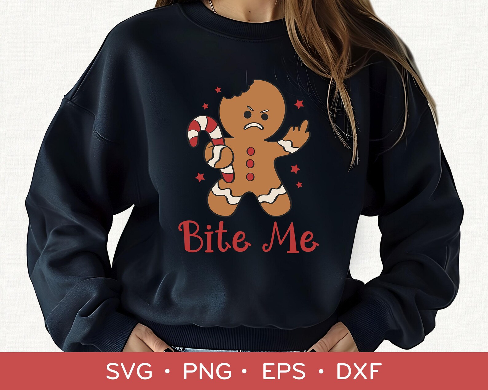 Bite Me SVG, Gingerbread Man Svg, Funny Christmas Svg, Gingerbread ...