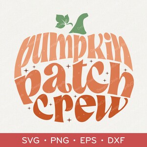Pumpkin Patch Crew Svg, Pumpkin Season Png, Cute Halloween Png, Retro ...