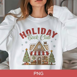 Holiday Book Club PNG, Christmas Winter Png, Bookish Png, Retro ...