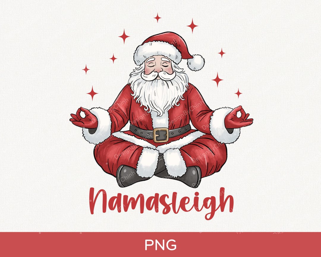 Namasleigh Yoga Santa PNG, Funny Christmas Png, Christmas Yoga Png ...