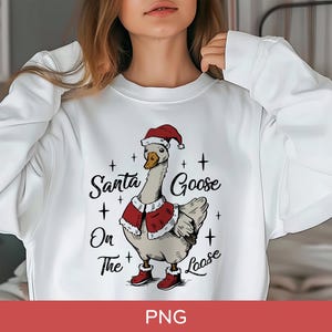 Santa Goose on the Loose Png, Christmas Goose Png, Funny Goosepng ...