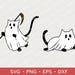 Cute Ghost Cat Svg Bundle, Black Cat, Halloween Cat Svg, Ghost Cat Png ...