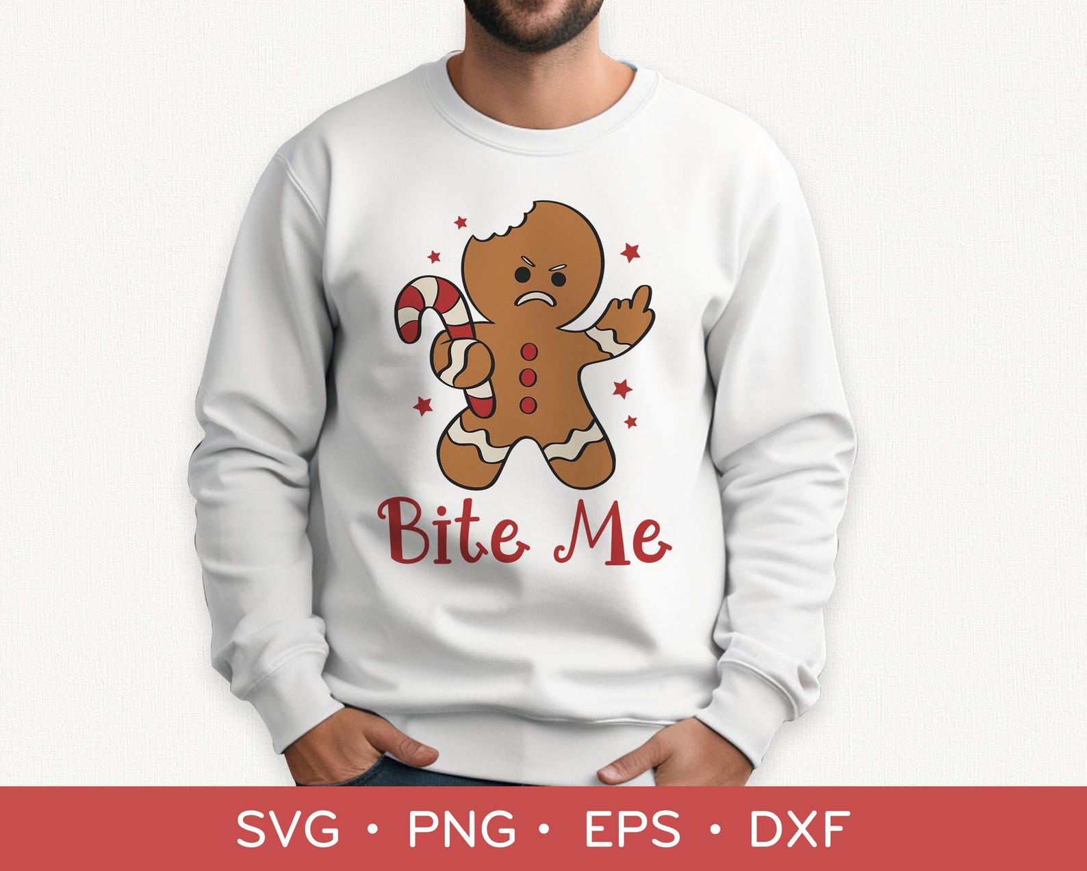 Bite Me SVG, Gingerbread Man Svg, Funny Christmas Svg, Gingerbread ...