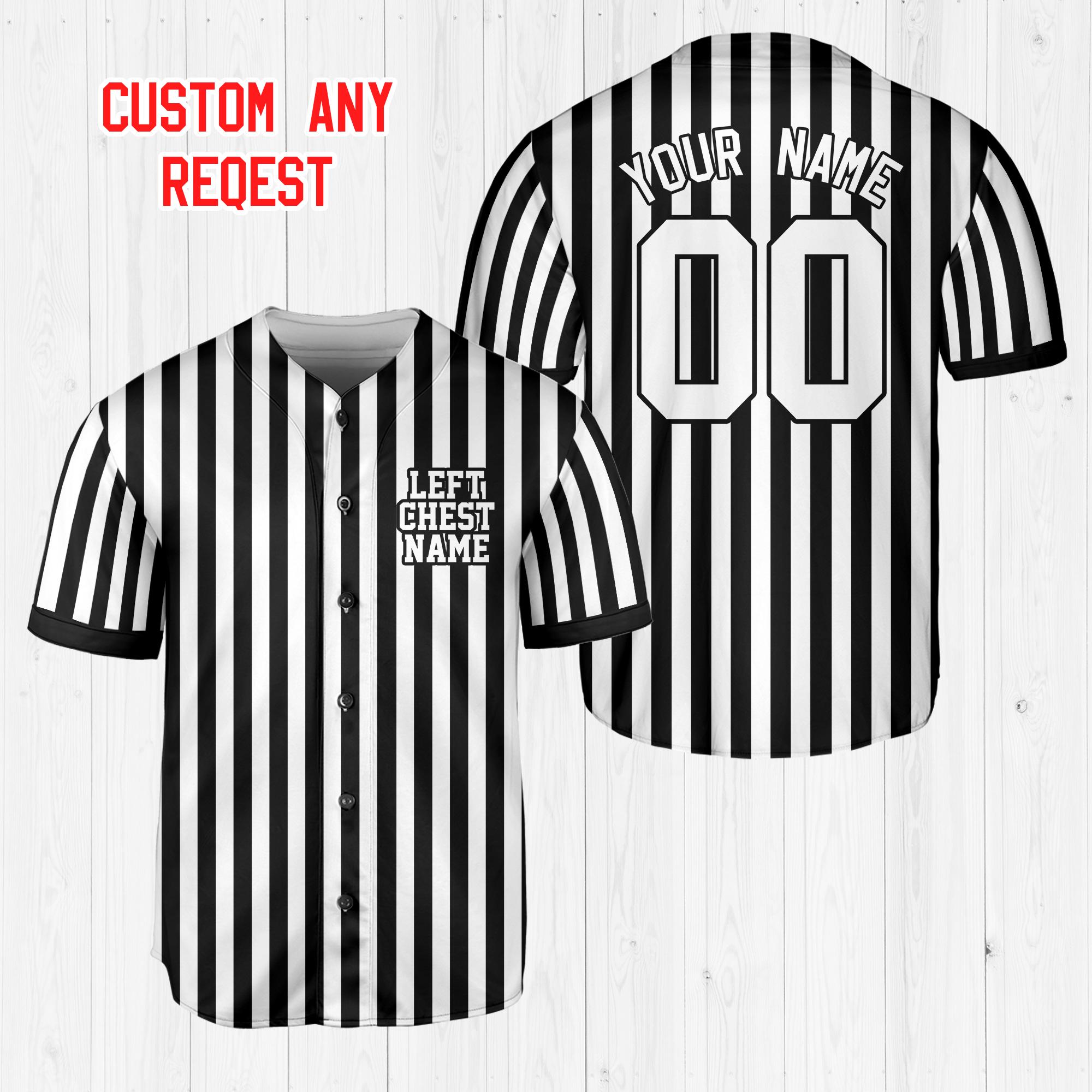 Personalized Name Number Referee Baseball Jersey, Custom Color ...
