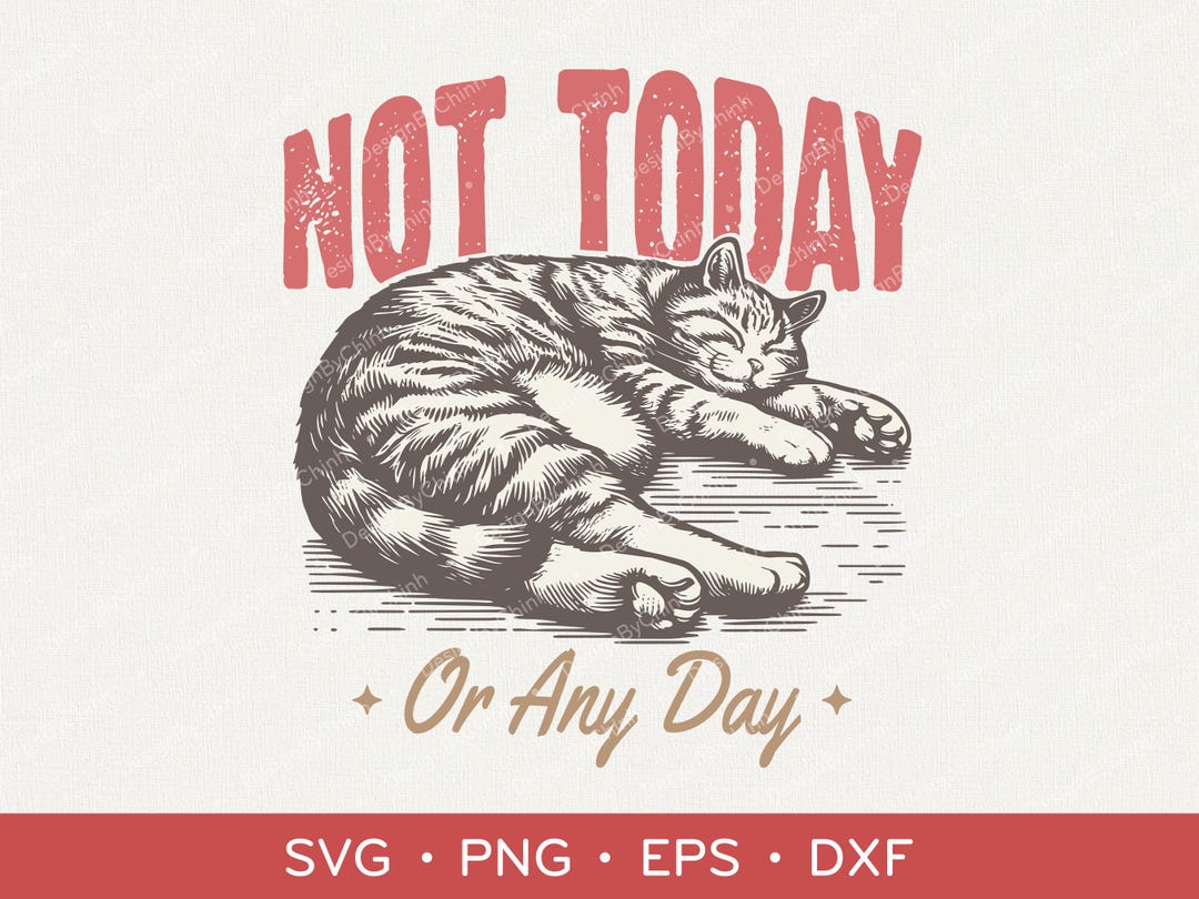 Not Today Cat Svg, Funny Cat Svg, Cat Quote Png, Cat Lover Shirt ...