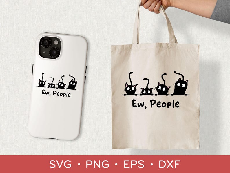 Ew People Cat SVG, Cute Cat Svg, Black Cat, Cat Silhouette SVG, Funny ...