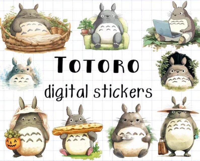 Ghibli Delights: Kawaii Anime Stickers, Clipart, and Emoji Notes for ...