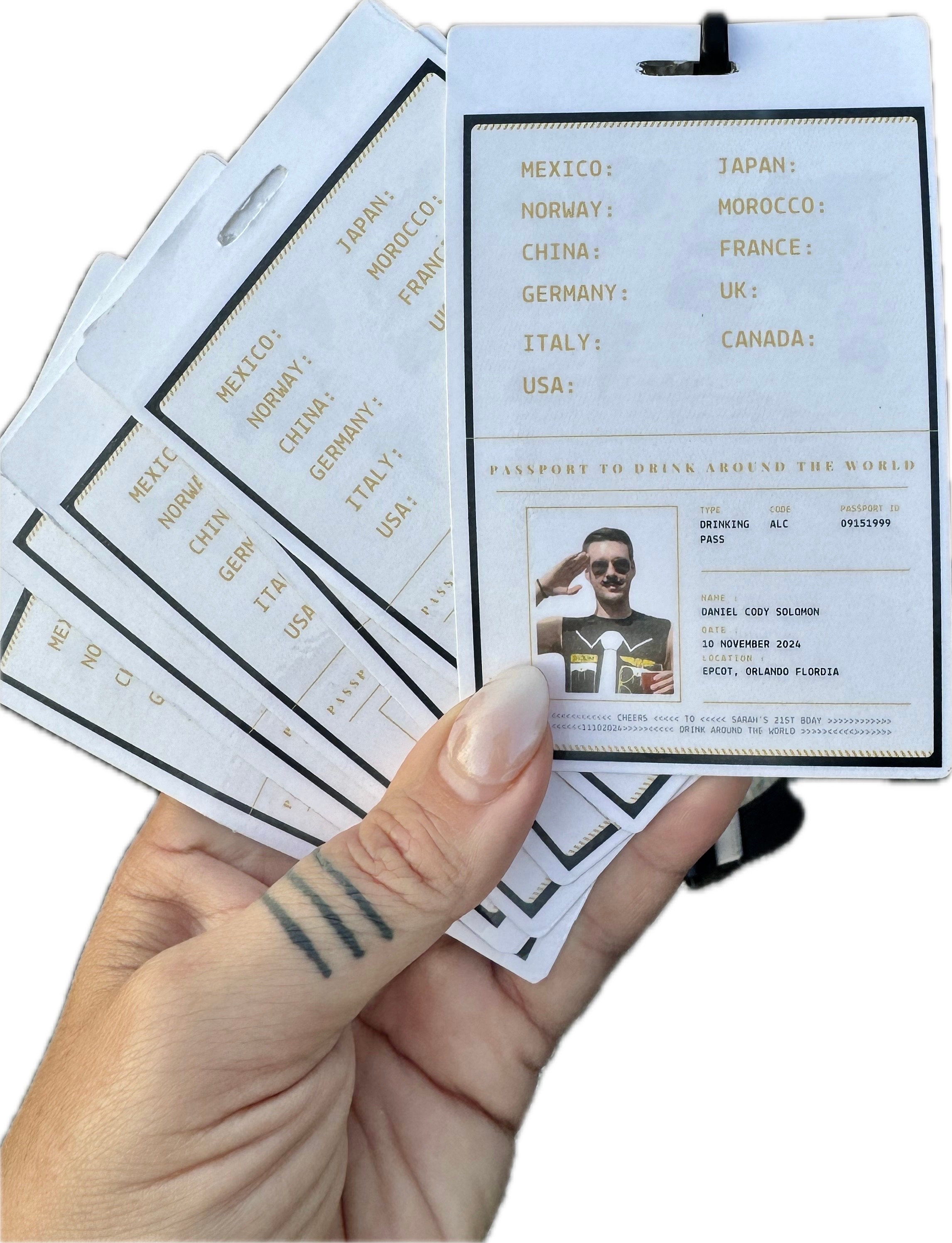 Personalized Drinking Around the World Passport Punch Card - Etsy