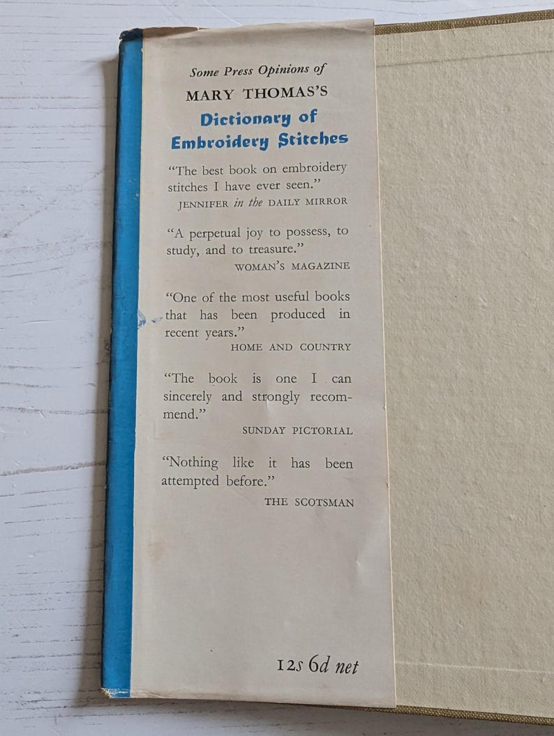 Mary Thomas's Dictionary of Embroidery Stitches 1956 - Etsy