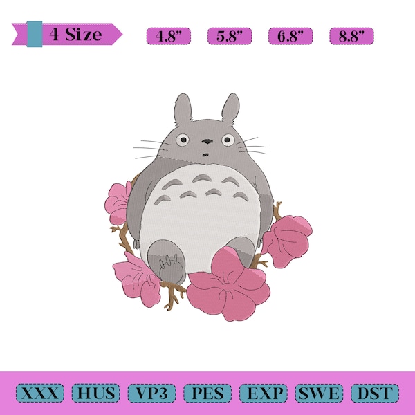 Totoro Embroidery - Etsy