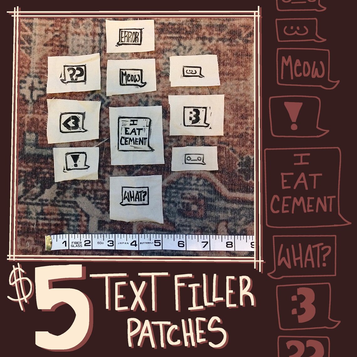 Text Filler Patches - Etsy