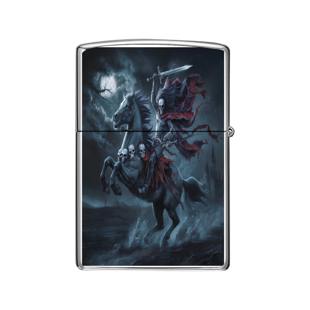 Skeleton Warriors Gothic Zippo Lighter Case, Apocalypse-themed ...
