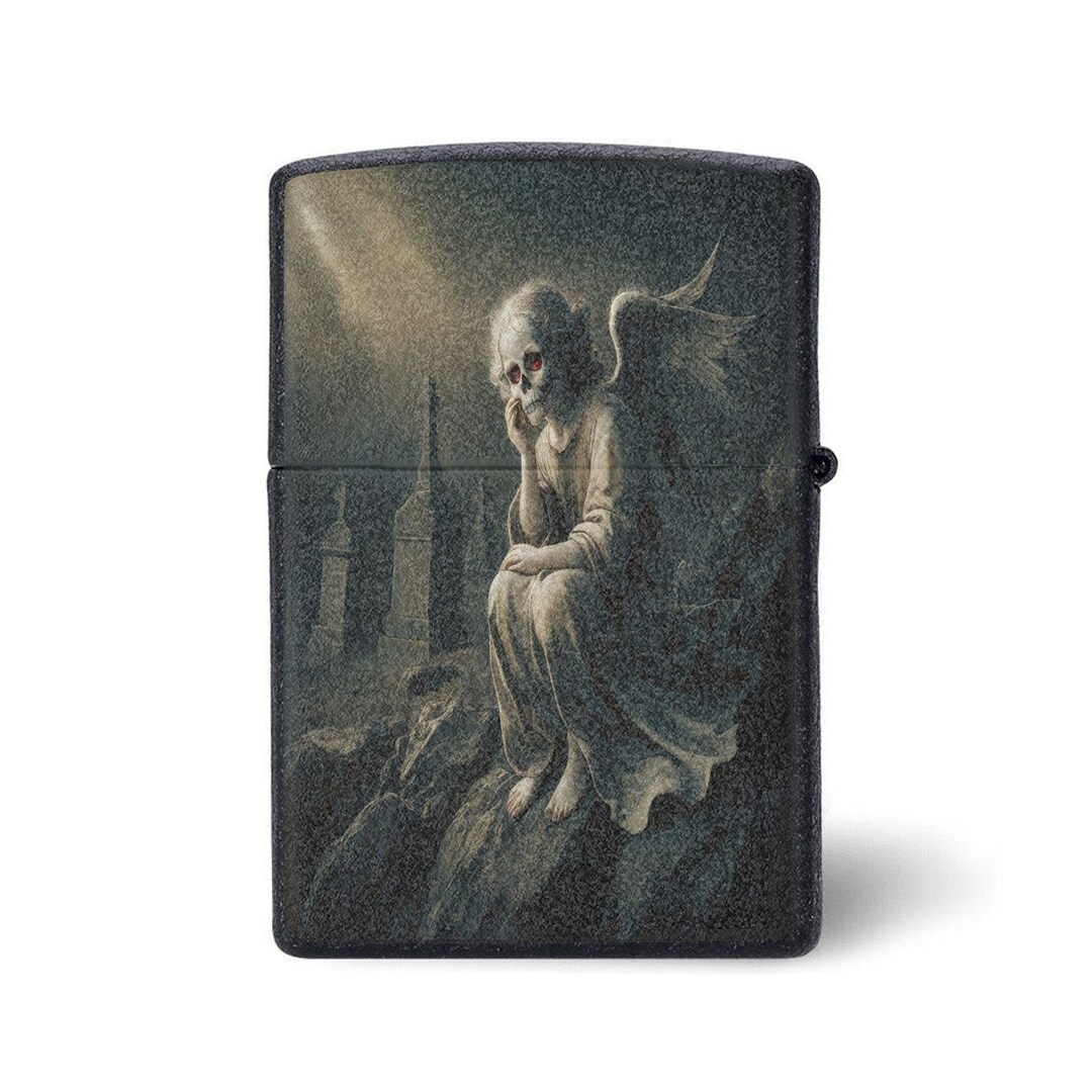 Thinking Angel of Death Lighter Case, Dramatic Dark Night Aesthetic ...