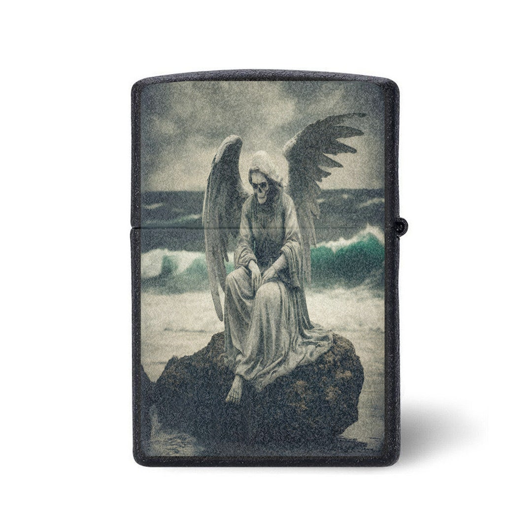 Sad Skeleton Lighter Case, Unique Skeleton Angel Design for Lonely ...