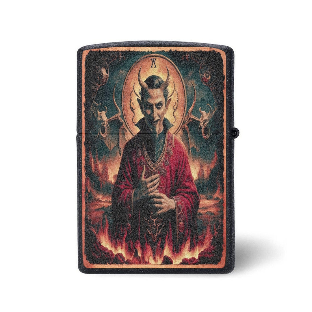 Devil Lighter Case, Intricate Satanic Decor, End of the World Theme ...