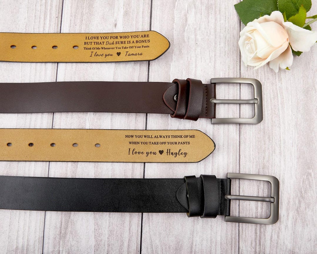 Custom Men's Leather Belt Gift for Dad Grandpa,leather Belt for Dad ...