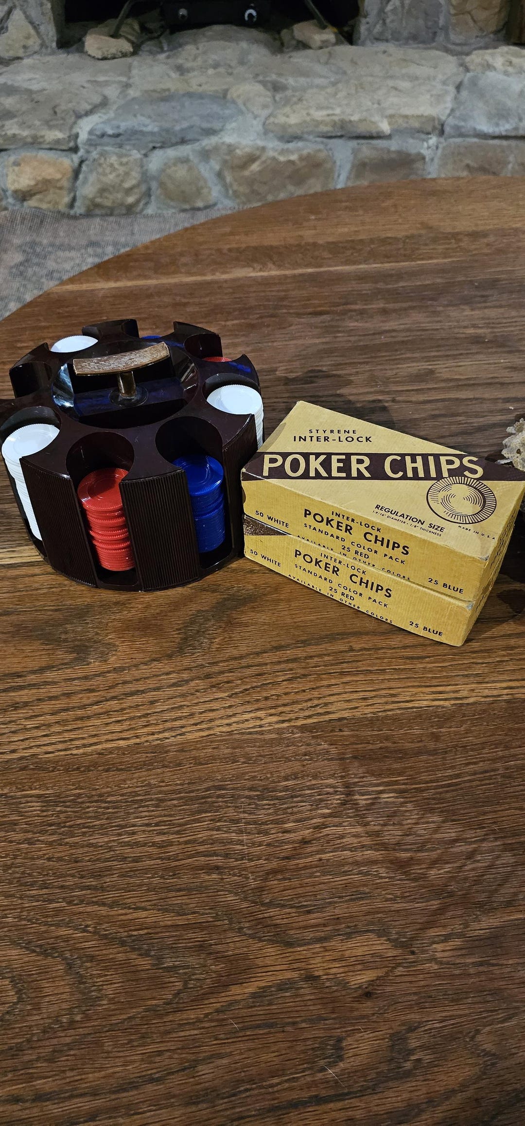 Tri State Poker Chip Rack With Chips - Etsy