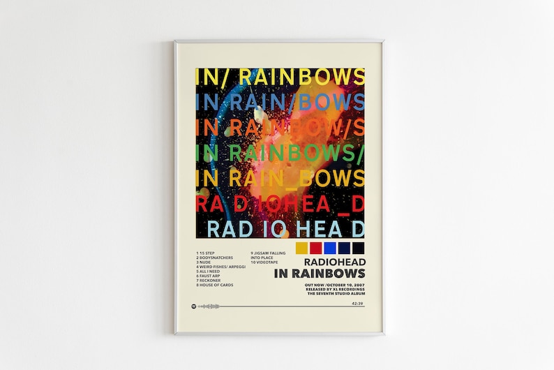 Radioheads Posters /in Rainbows Poster / Tracklist / Album Cover Poster ...